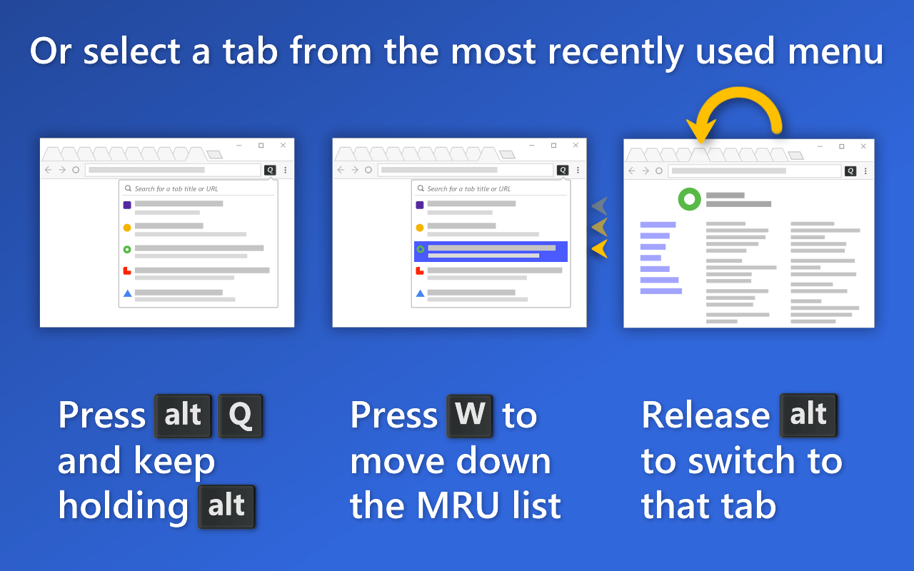 QuicKey Jump Between Recent Tabs In Chrome Via Keyboard Or Menu